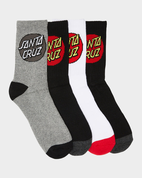 Classic Dot Boys Crew Socks (4 Pack) Multi – Santa Cruz Skateboards ANZ